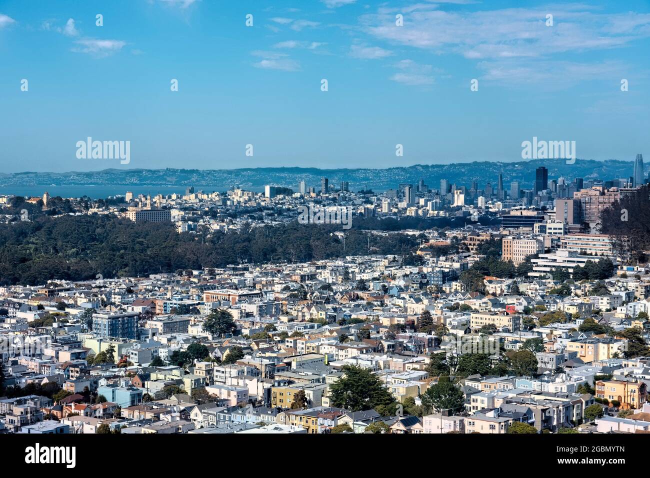 San Francisco Bay Area panorama from Golden Gate Heights, San Francisco ...