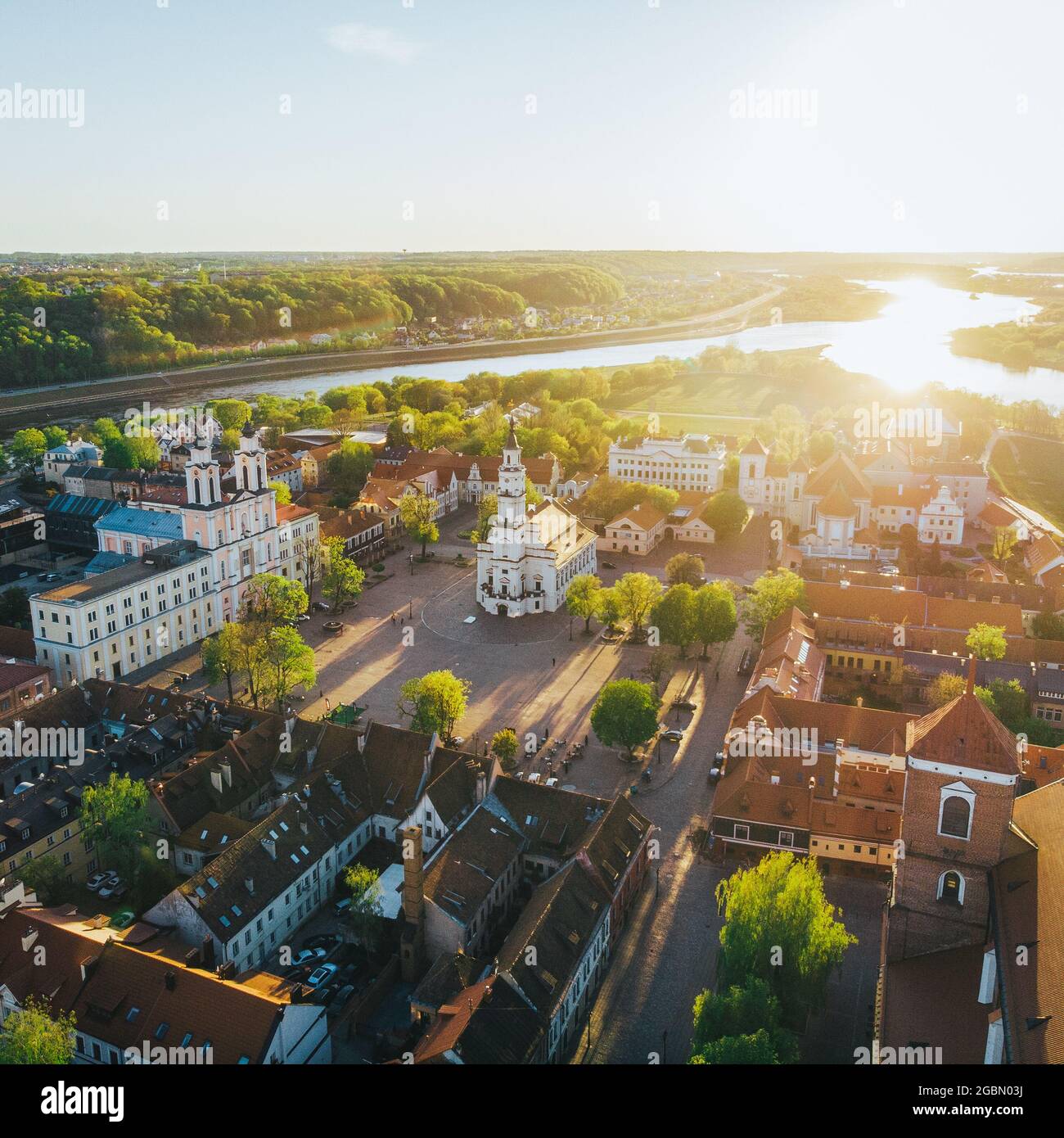 Aerial view kaunas town hall hi-res stock photography and images - Alamy