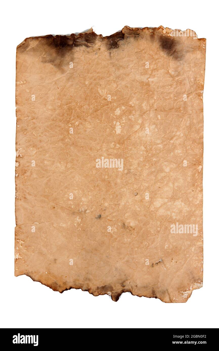 Old paper isolated on white Stock Photo - Alamy