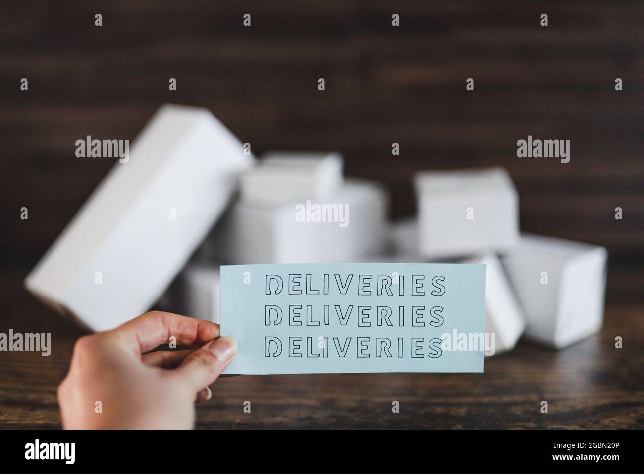 shipping industry and online shopping concept, group of white delivery ...