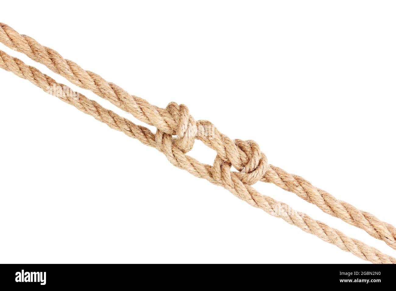 Rope with knot isolated on white Stock Photo - Alamy