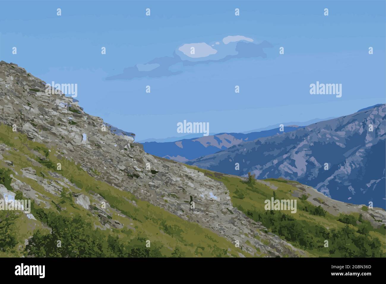 Denali National Park, Alaska vector landscape Stock Vector Image & Art ...