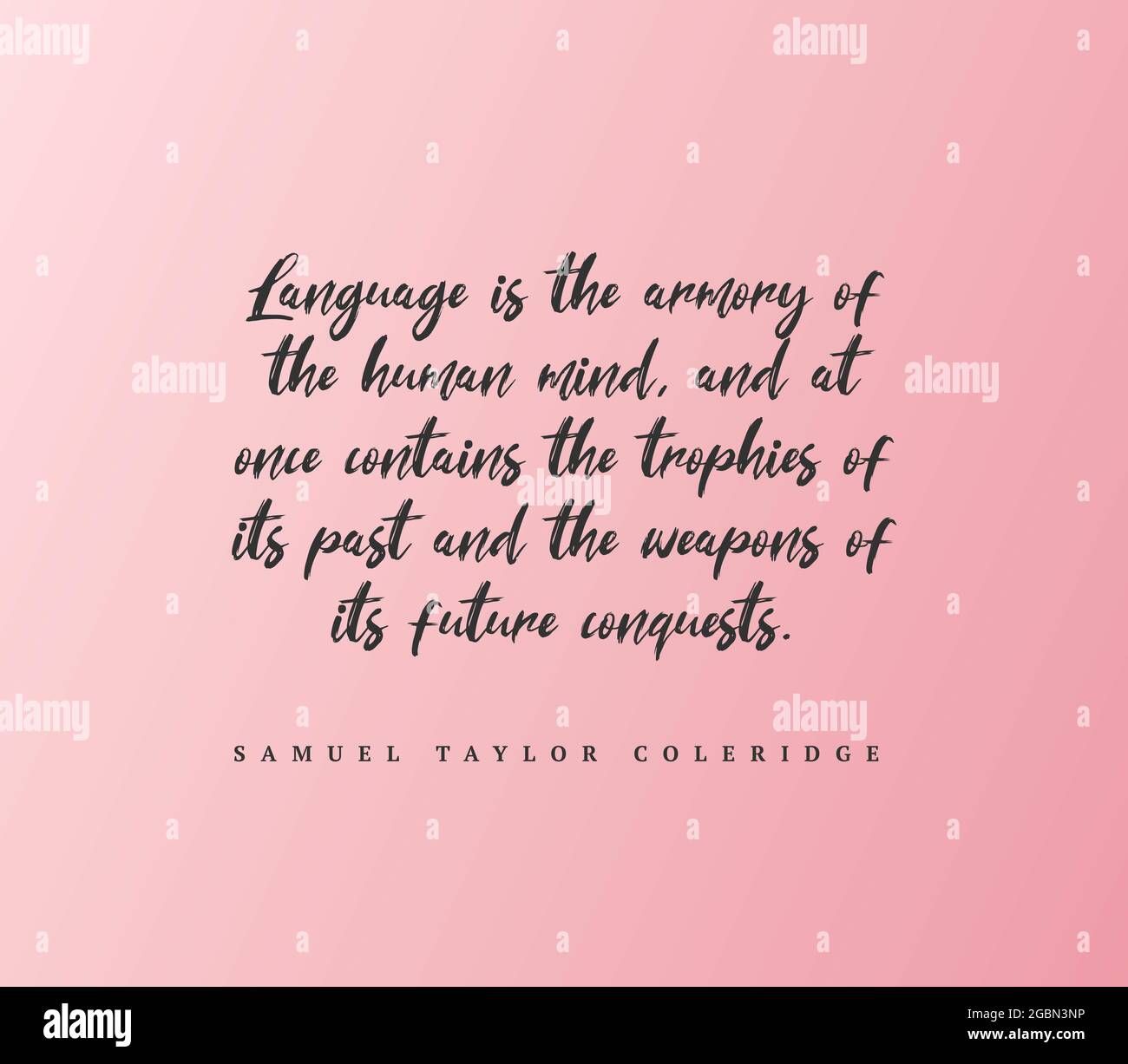 Inspirational motivation quote about the human mind and language Stock ...