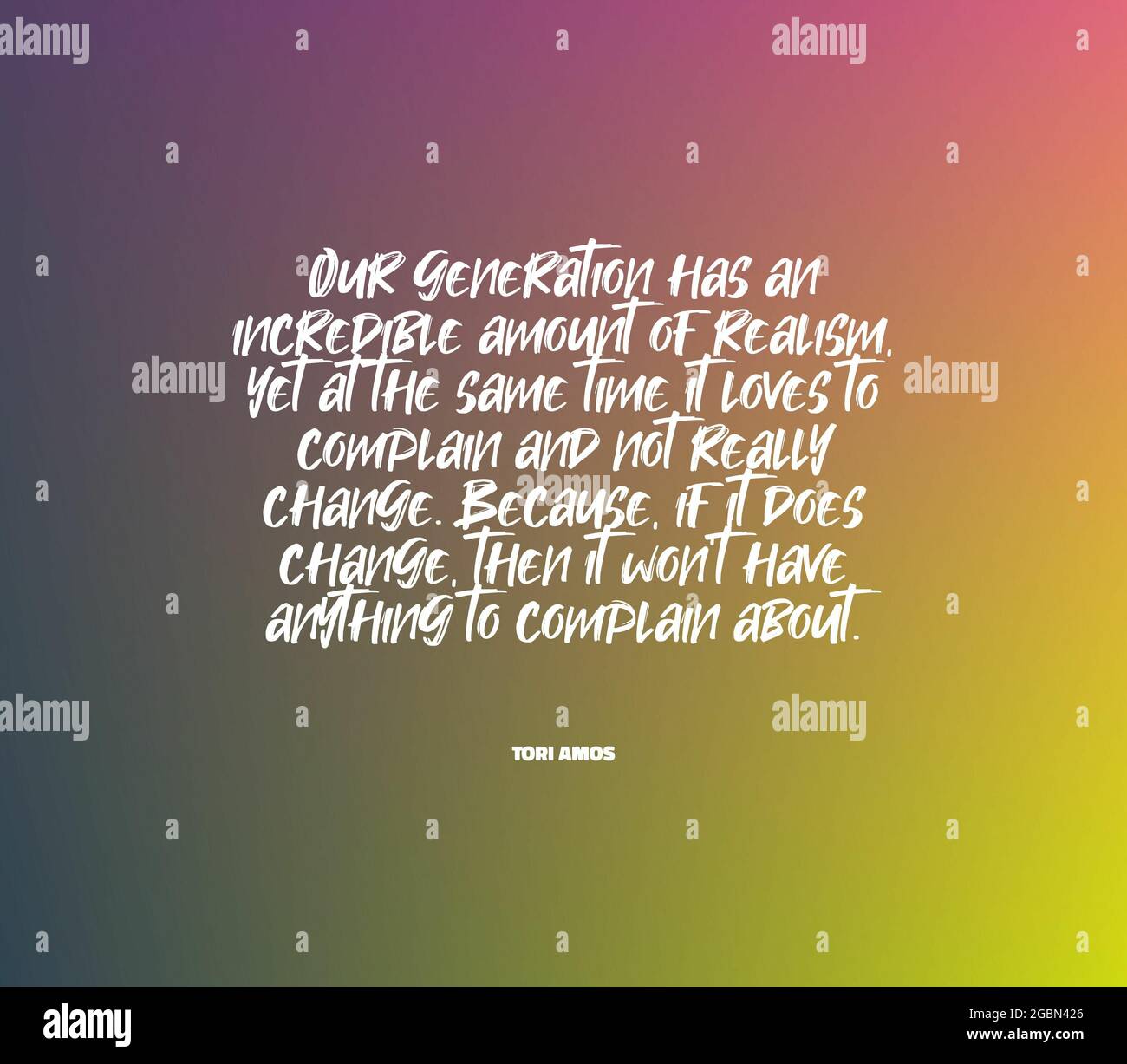 Inspirational motivation quote about realism of generations Stock Photo ...