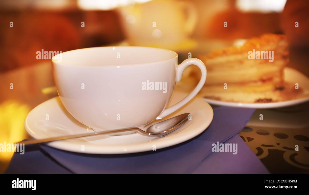 Cup of tea in cafe Stock Photo - Alamy