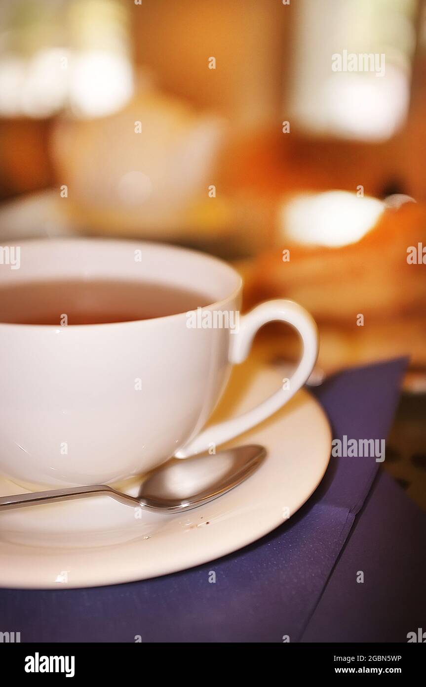 Cup of tea in cafe Stock Photo - Alamy