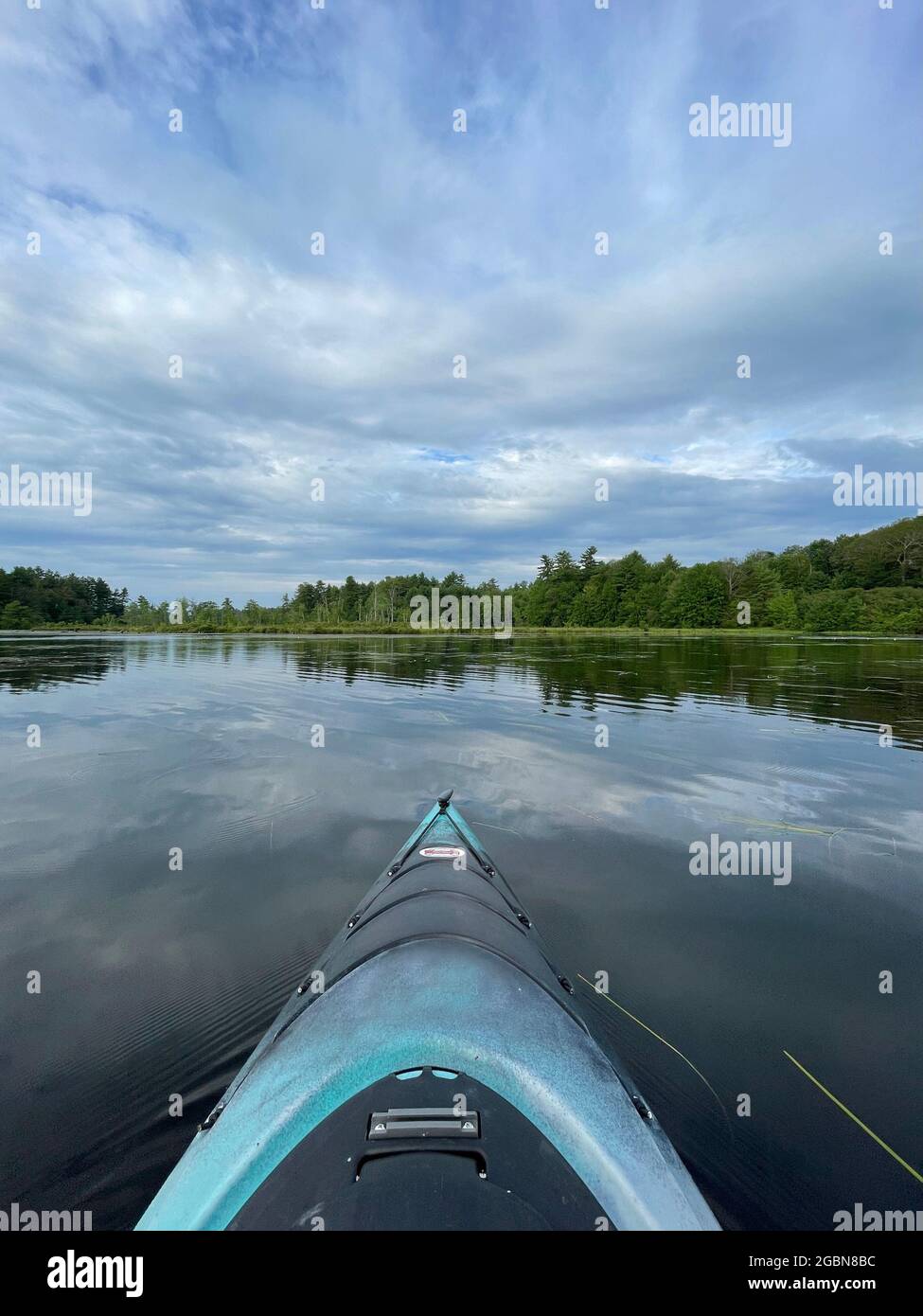 Kayaking on calm lake Stock Photo - Alamy