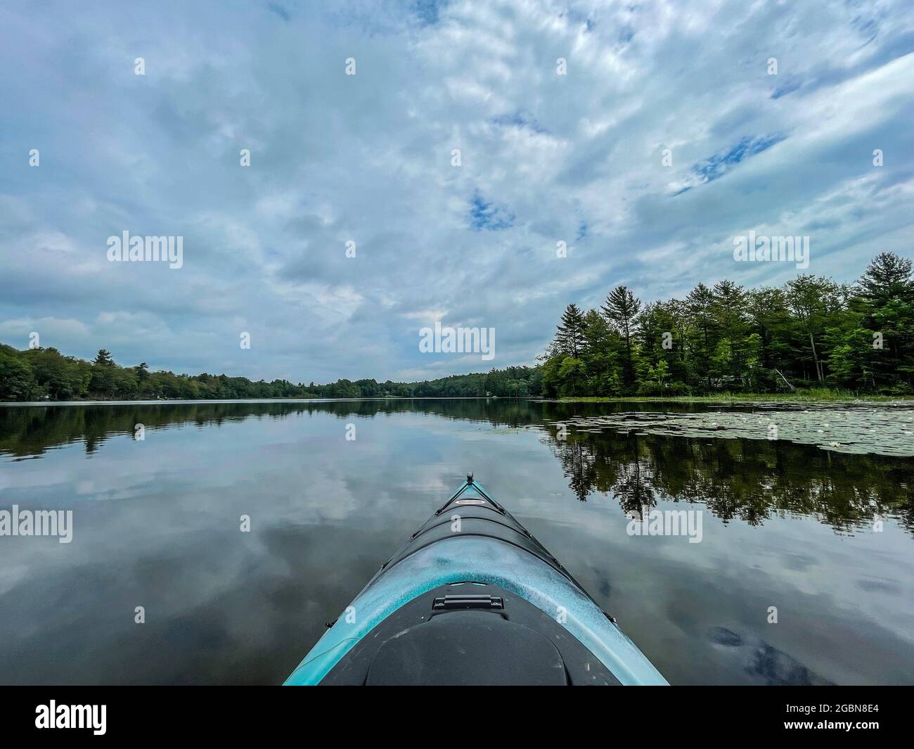 Kayaking on lake Stock Photo - Alamy