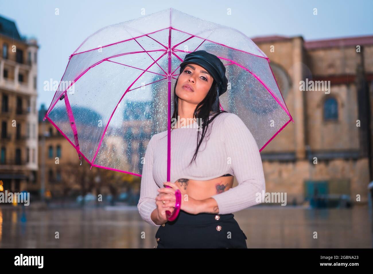 Stylish Girl With Umbrella