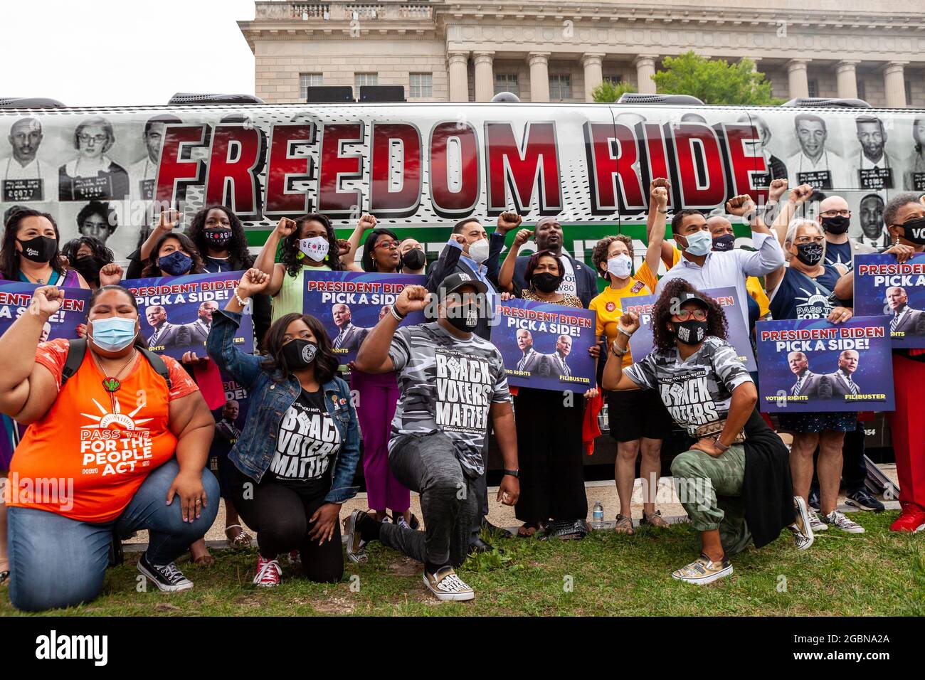 Washington, DC, USA, 4 August, 2021. Pictured: Cliff Albright (center ...
