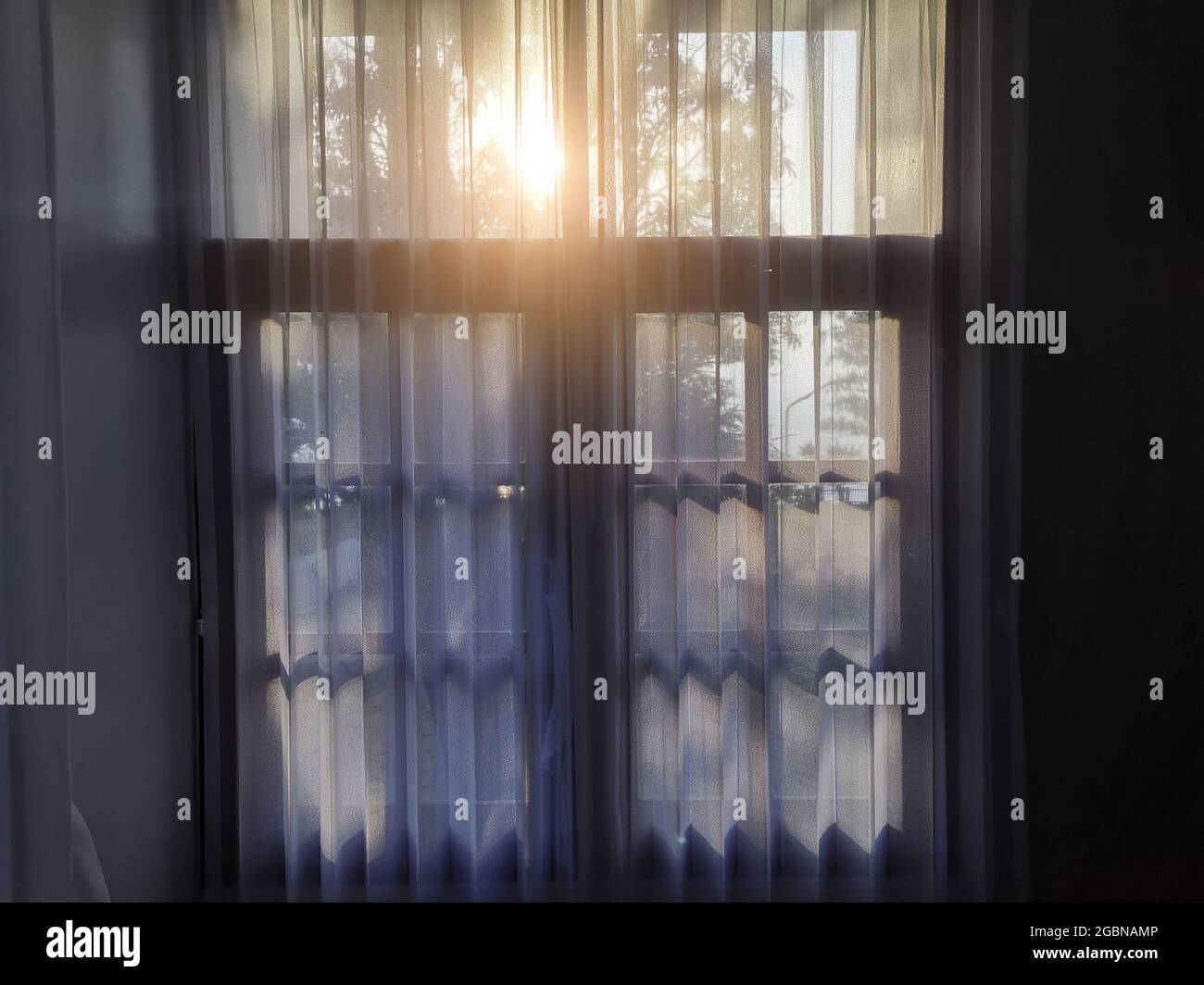 The lighting through the window. Morning sun lighting the room, shadow ...