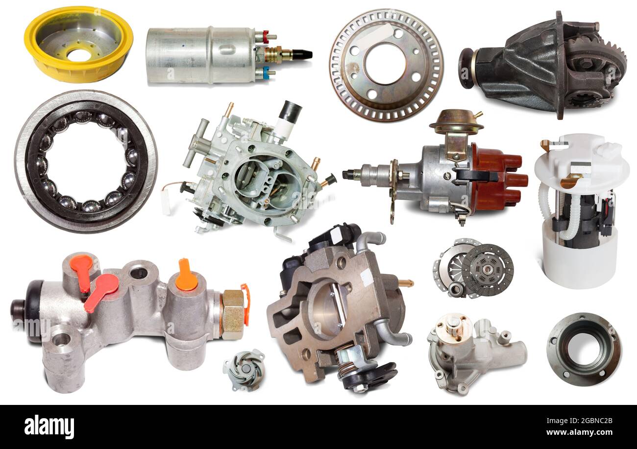 set of details for car isolated Stock Photo - Alamy