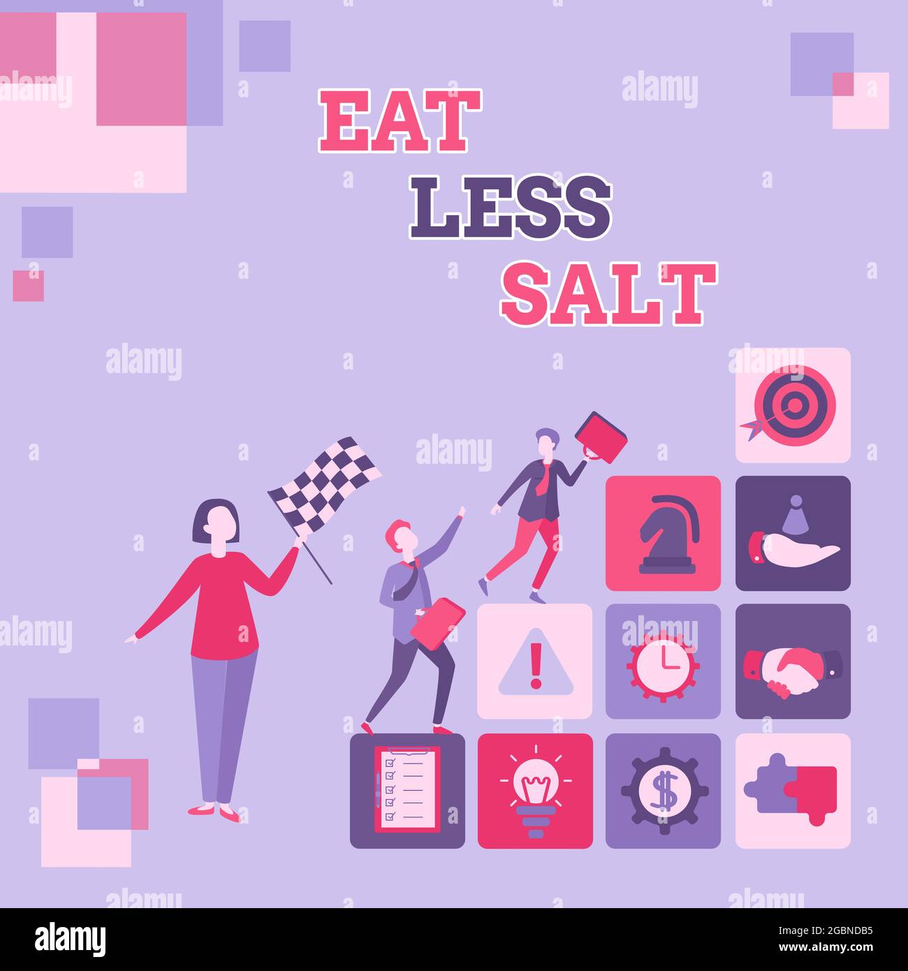 Text showing inspiration Eat Less Salt. Word for reducing the sodium ...