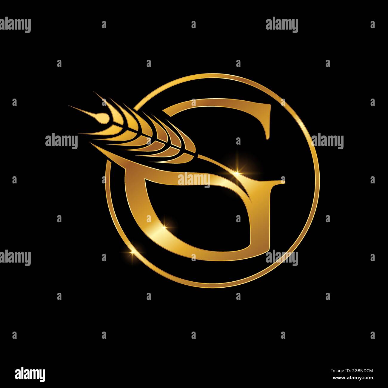 A Vector Illustration of Golden Wheat Grain Initial Logo Letter G Stock Vector Image & Art - Alamy