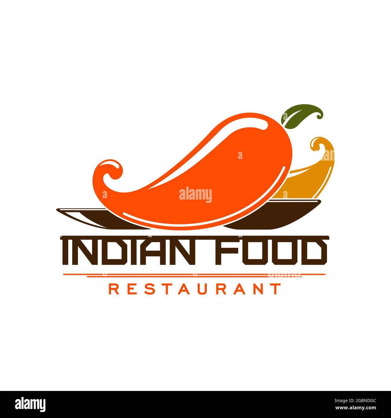 Indian cuisine restaurant icon, vector symbol. Indian kitchen and ...