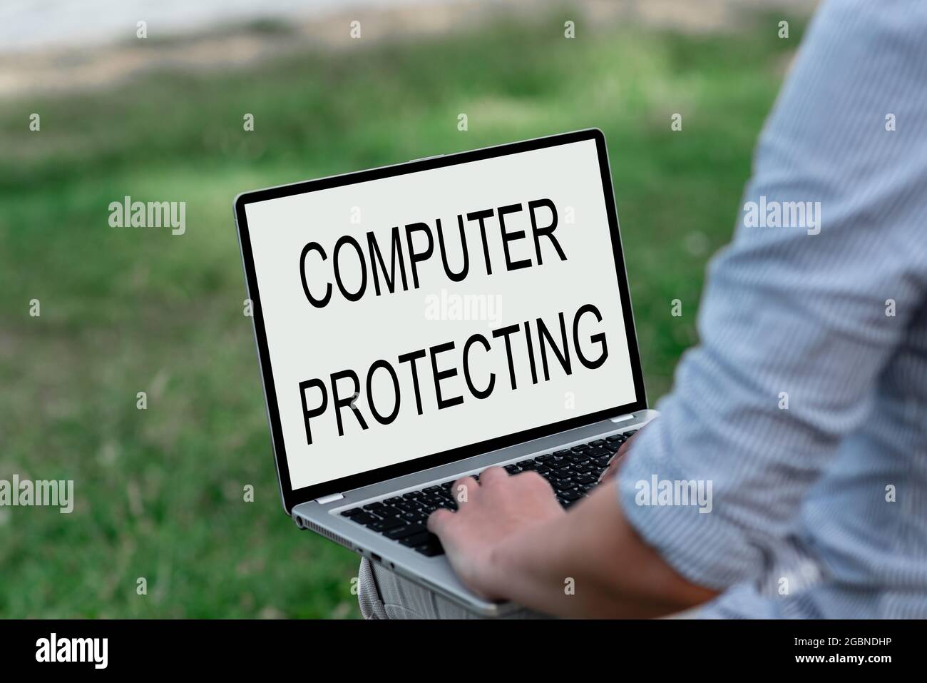 Text caption presenting Computer Protecting. Internet Concept ...