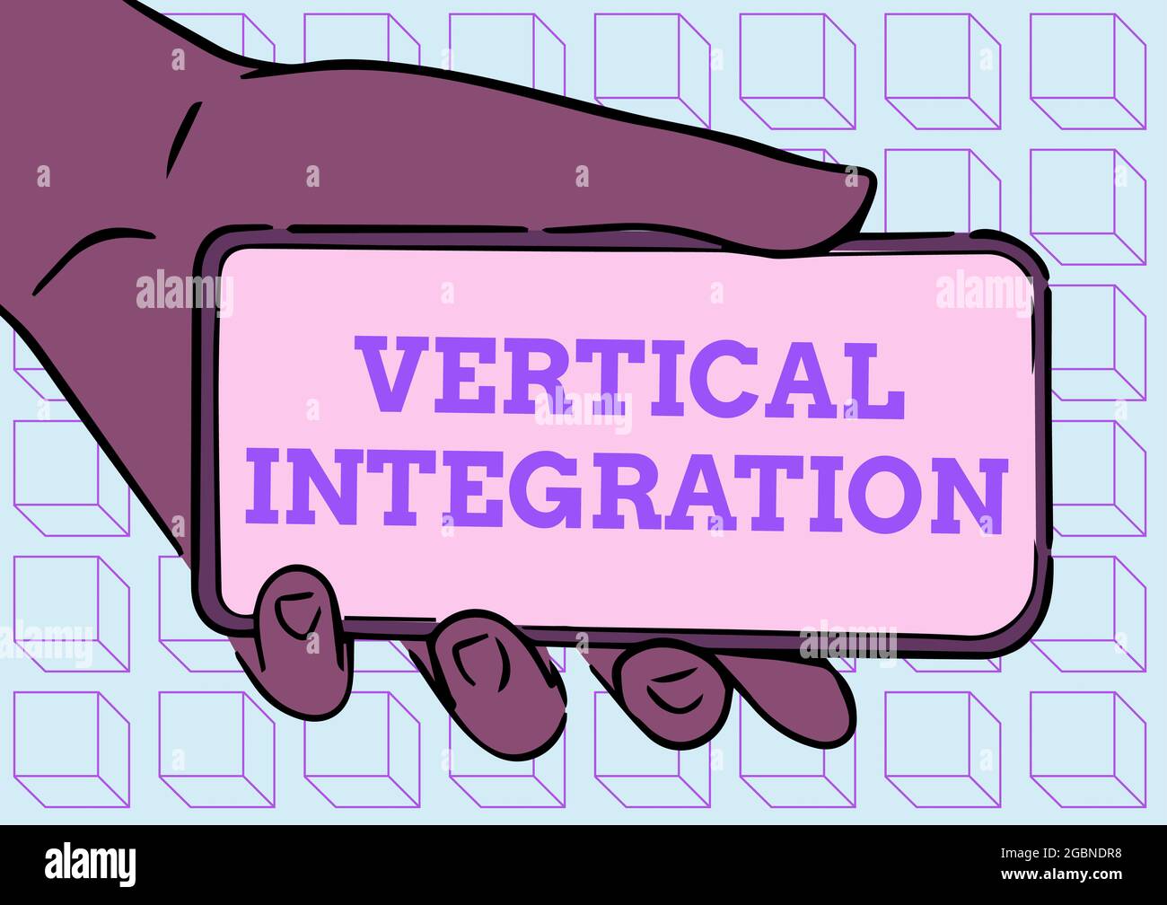 Conceptual display Vertical Integration. Word Written on Merger of ...