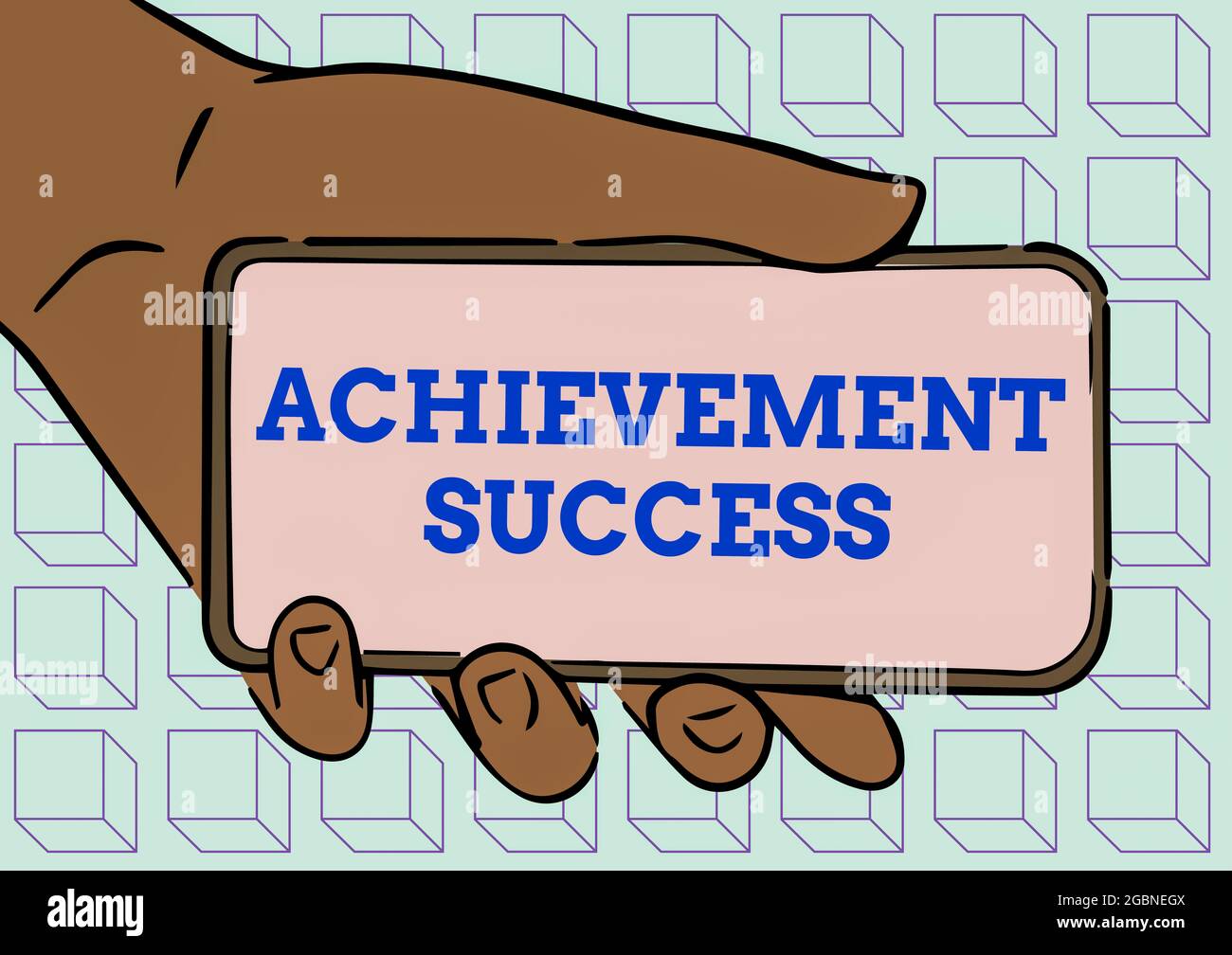 Text caption presenting Achievement Success. Business showcase status ...