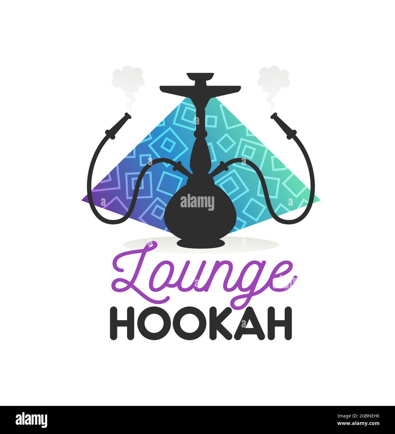 Hookah lounge icon, shisha bar and restaurant vector symbol. Egyptian ...