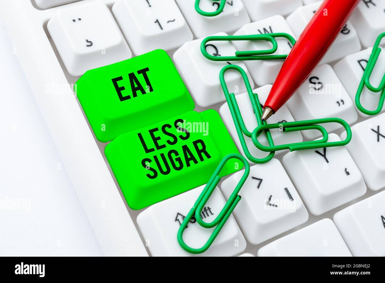 Handwriting text Eat Less Sugar. Concept meaning reducing sugar intake ...