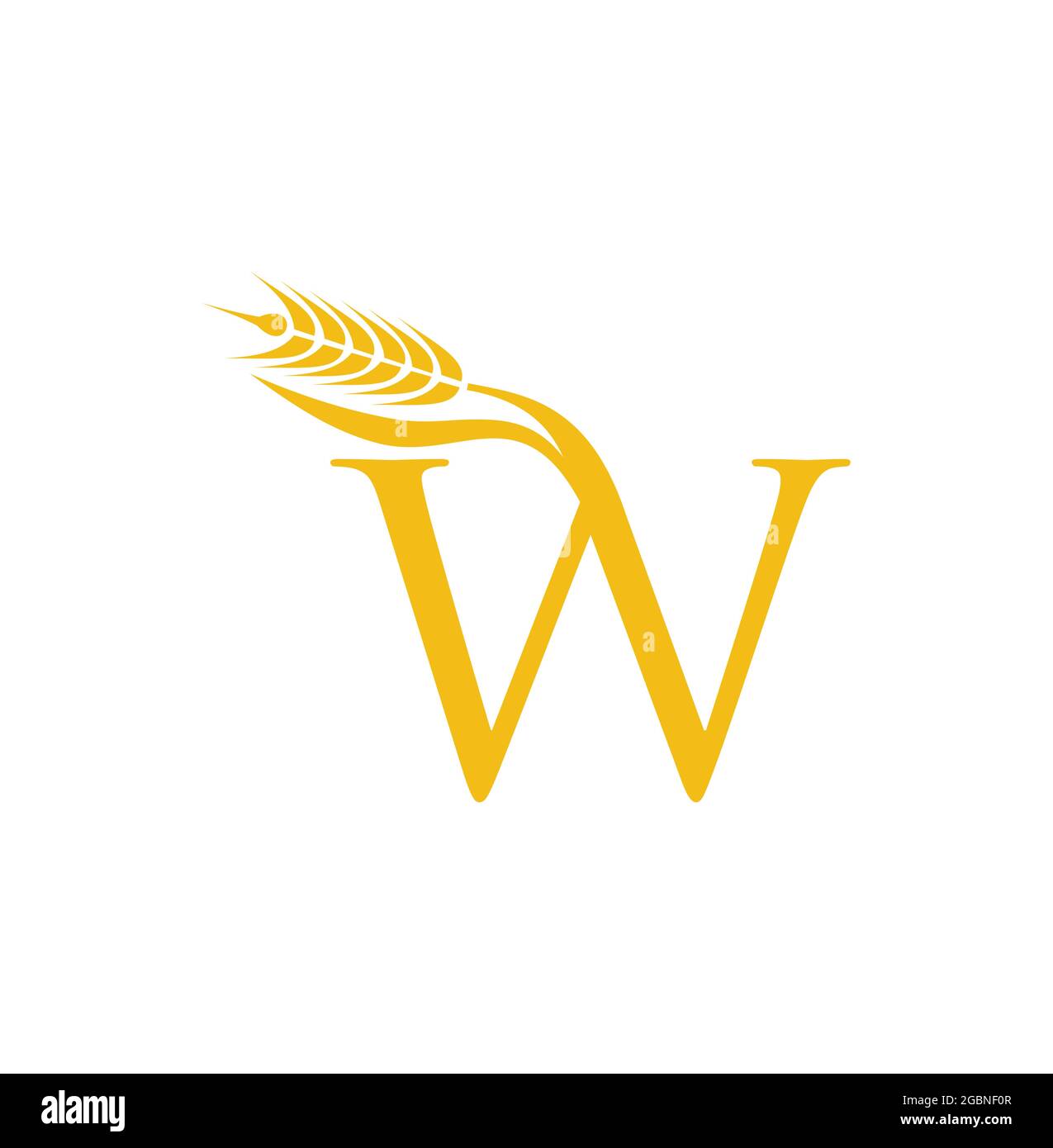A Vector Illustration logo of Wheat Grain Initial Letter W Stock Vector ...