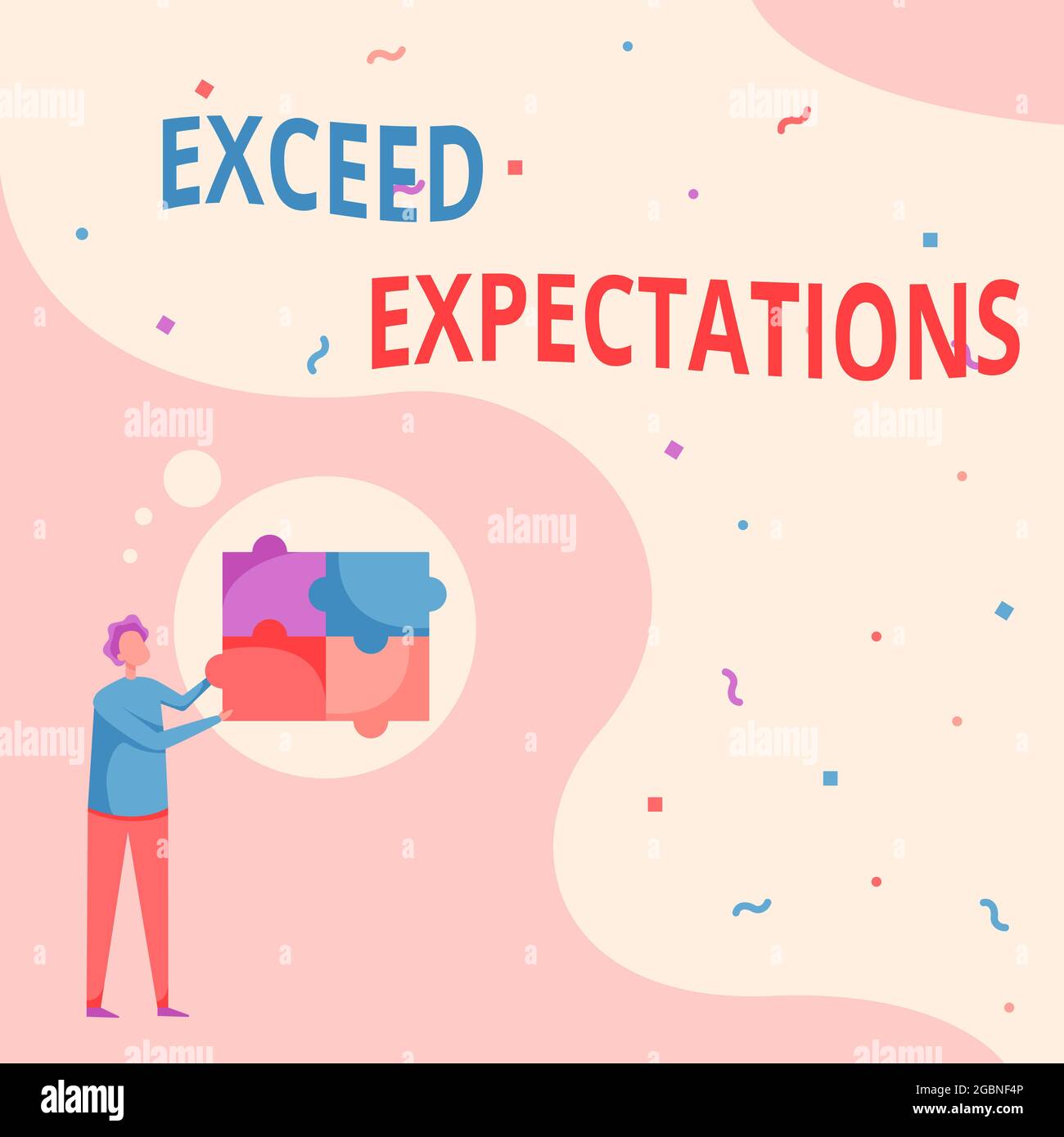 Text caption presenting Exceed Expectations. Word for able to surpass ...