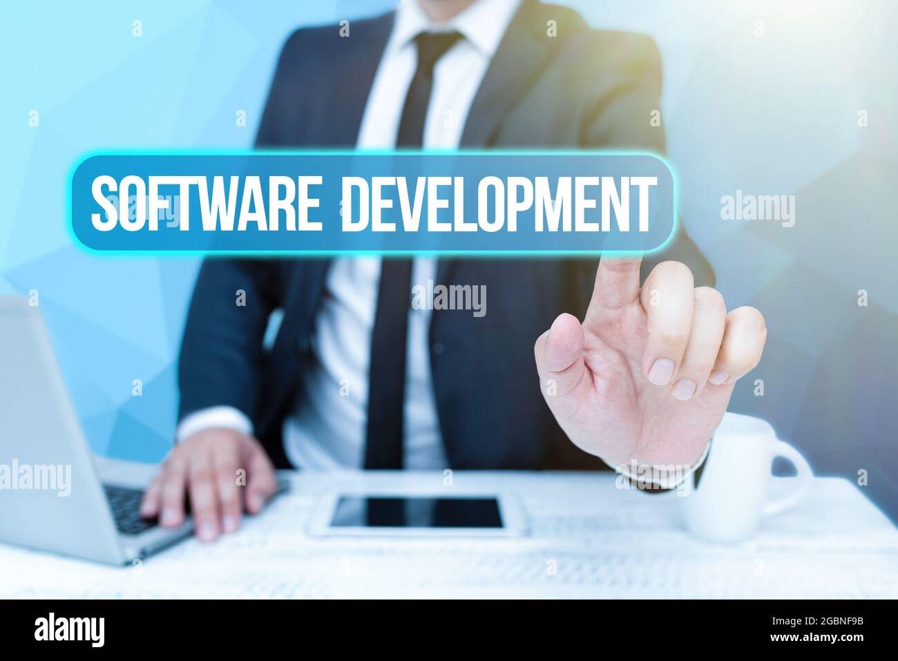 Sign displaying Software Development. Word Written on software is ...
