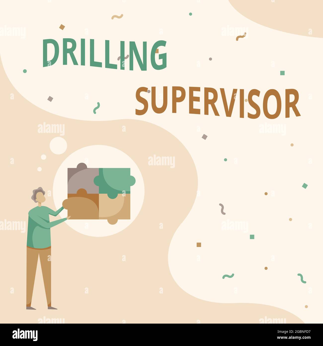 Conceptual display Drilling Supervisor. Word Written on in charge of ...