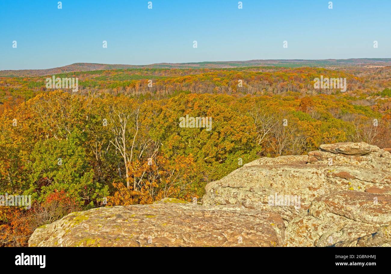 Fall Panorama From a Rocky Bluff in the Garden of the Gods Near Herod ...