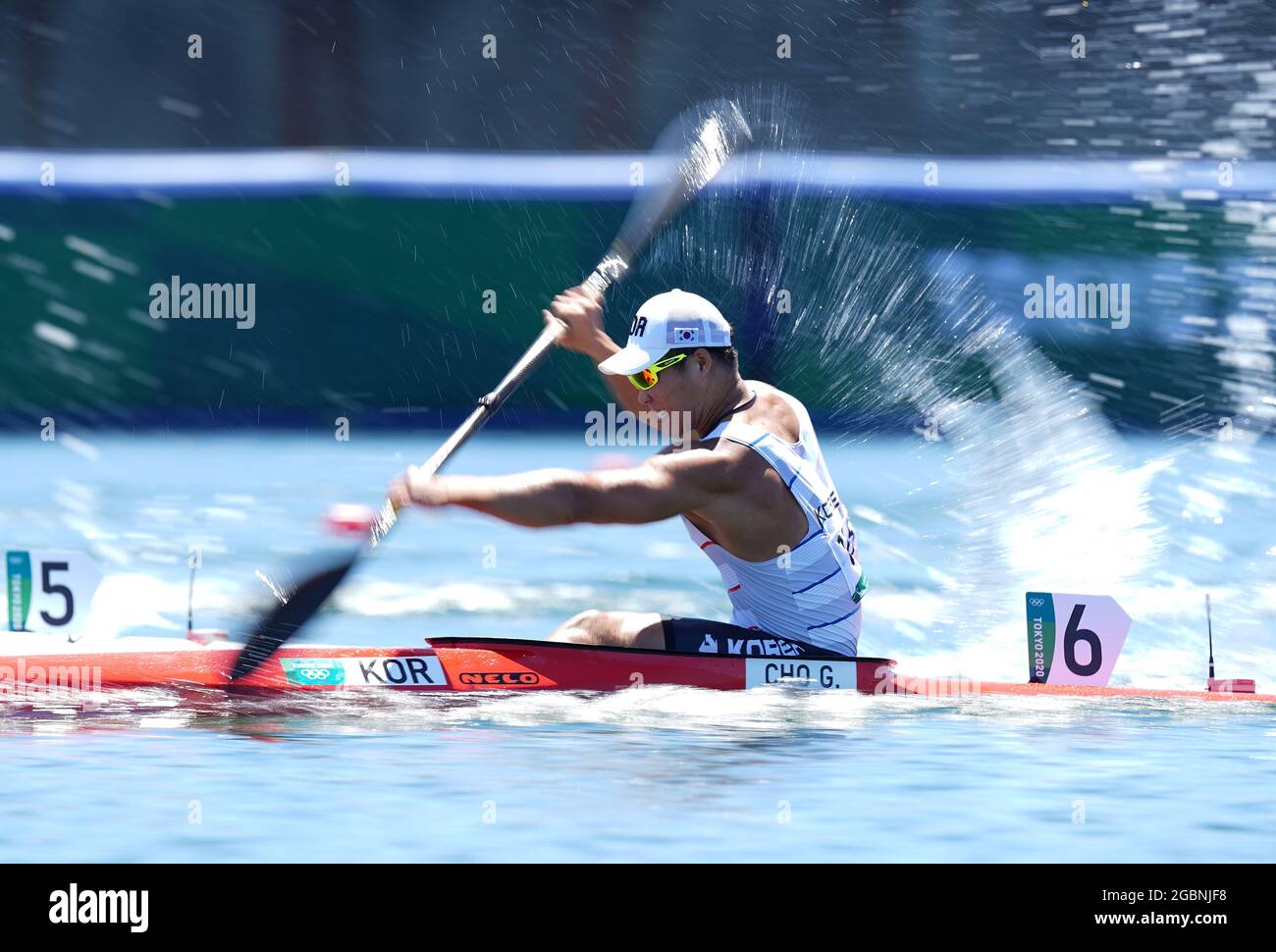 Korea's Gwanghee Cho during the Men's Kayak Single 200m B Final at the ...