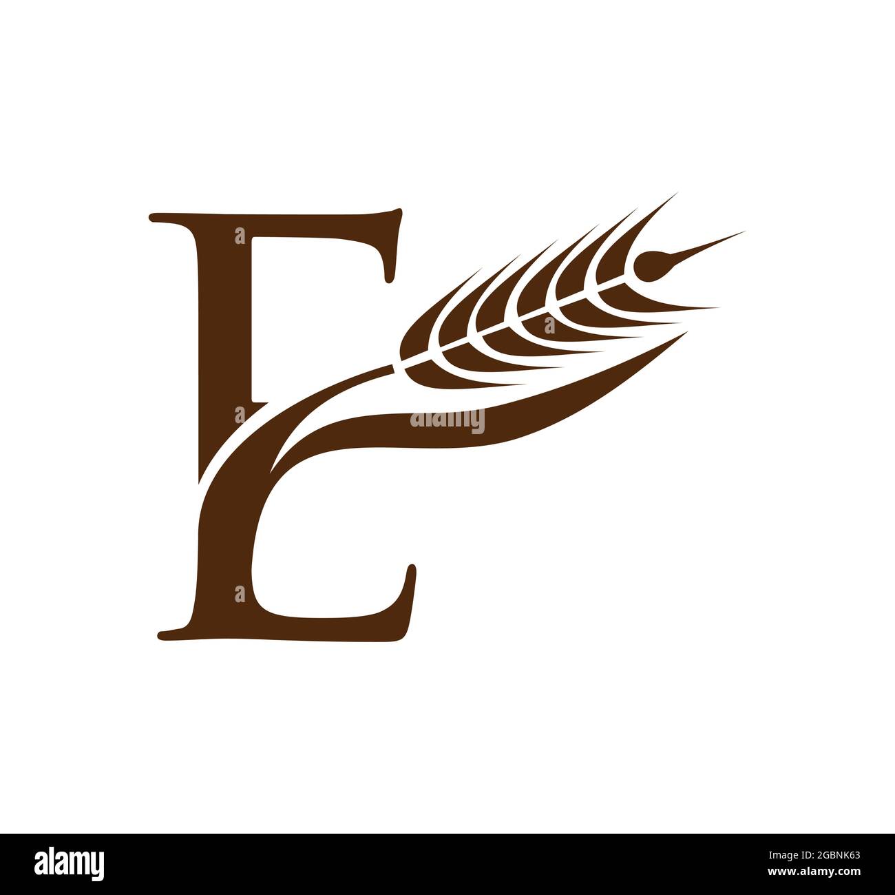A Vector Monogram Letter e for Wheat Grain Initial Logo Stock Vector ...