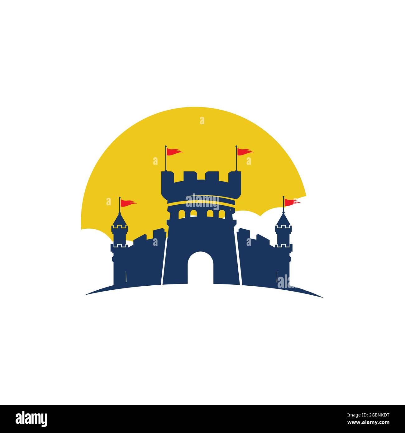 Castle building vector illustration icon Template design Stock Vector ...