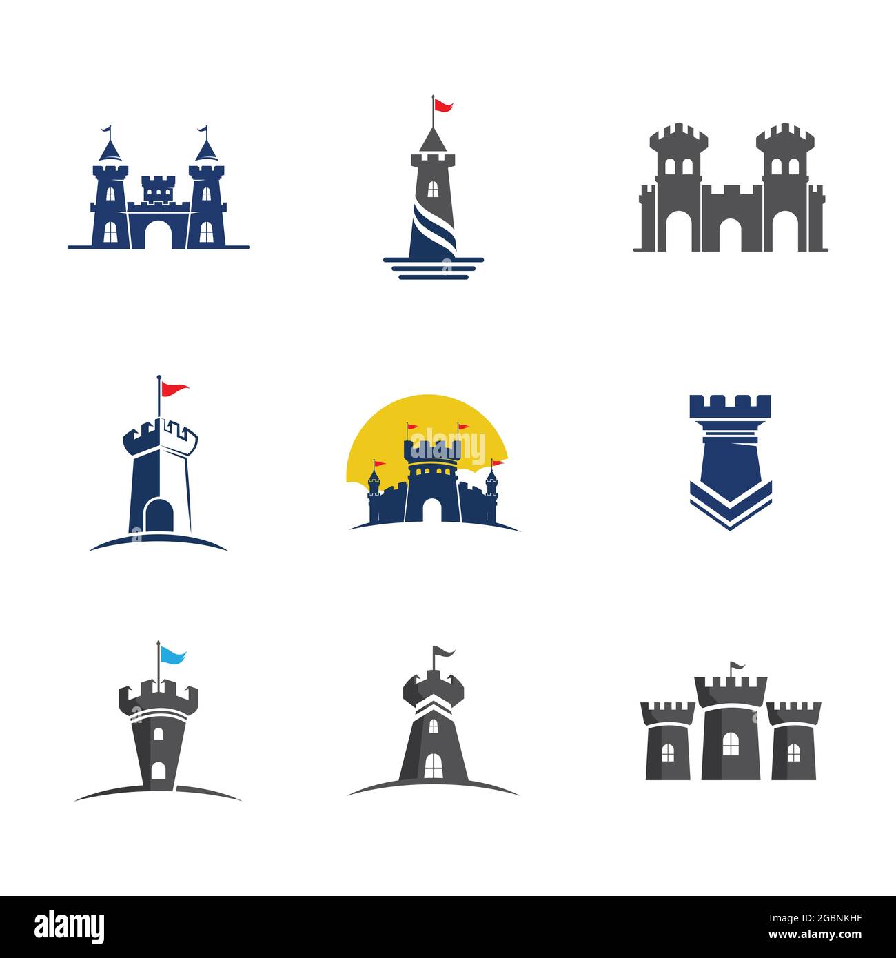 Castle building vector illustration icon Template design Stock Vector ...