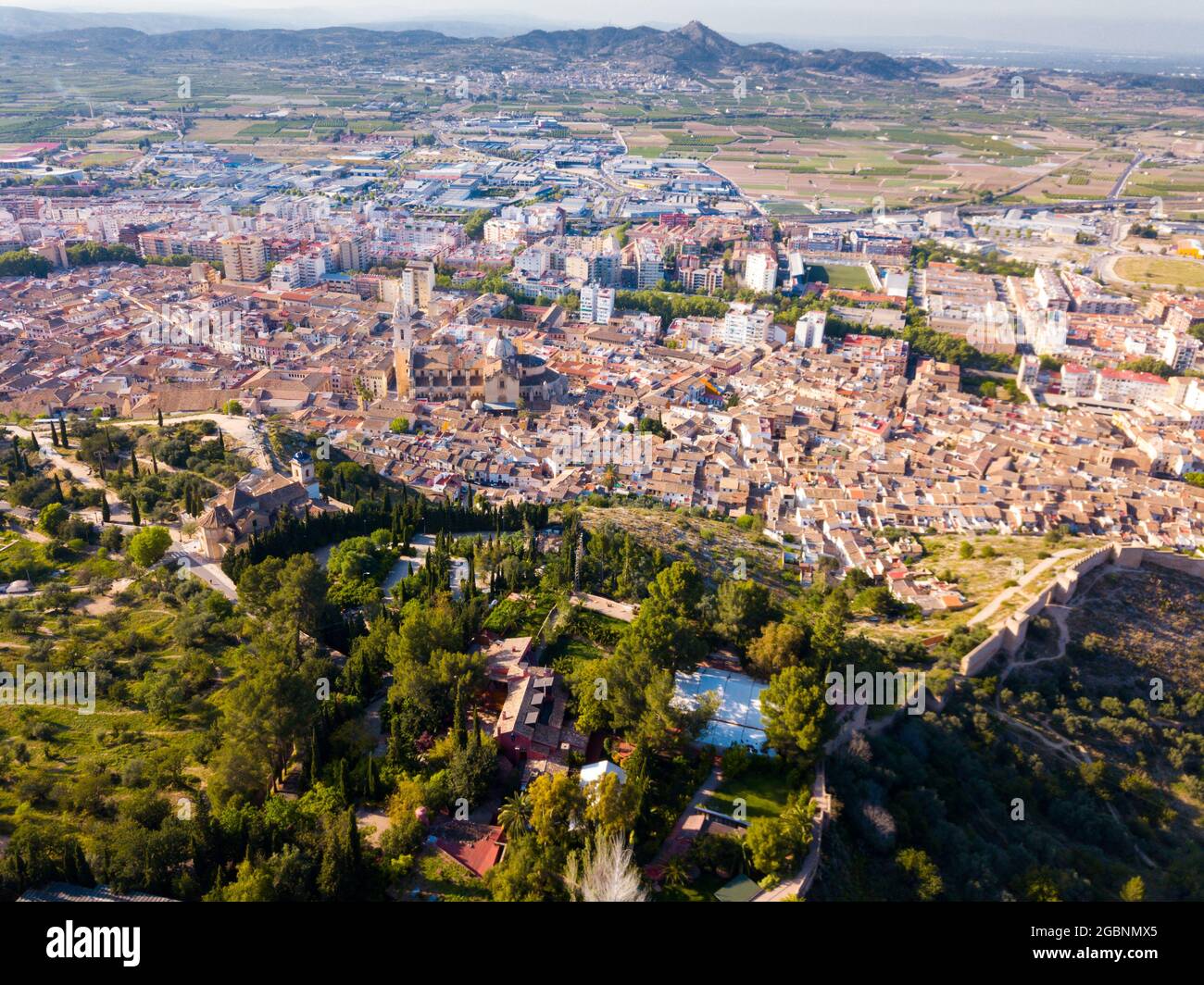 Aerial view of Xativa, Spain Stock Photo - Alamy