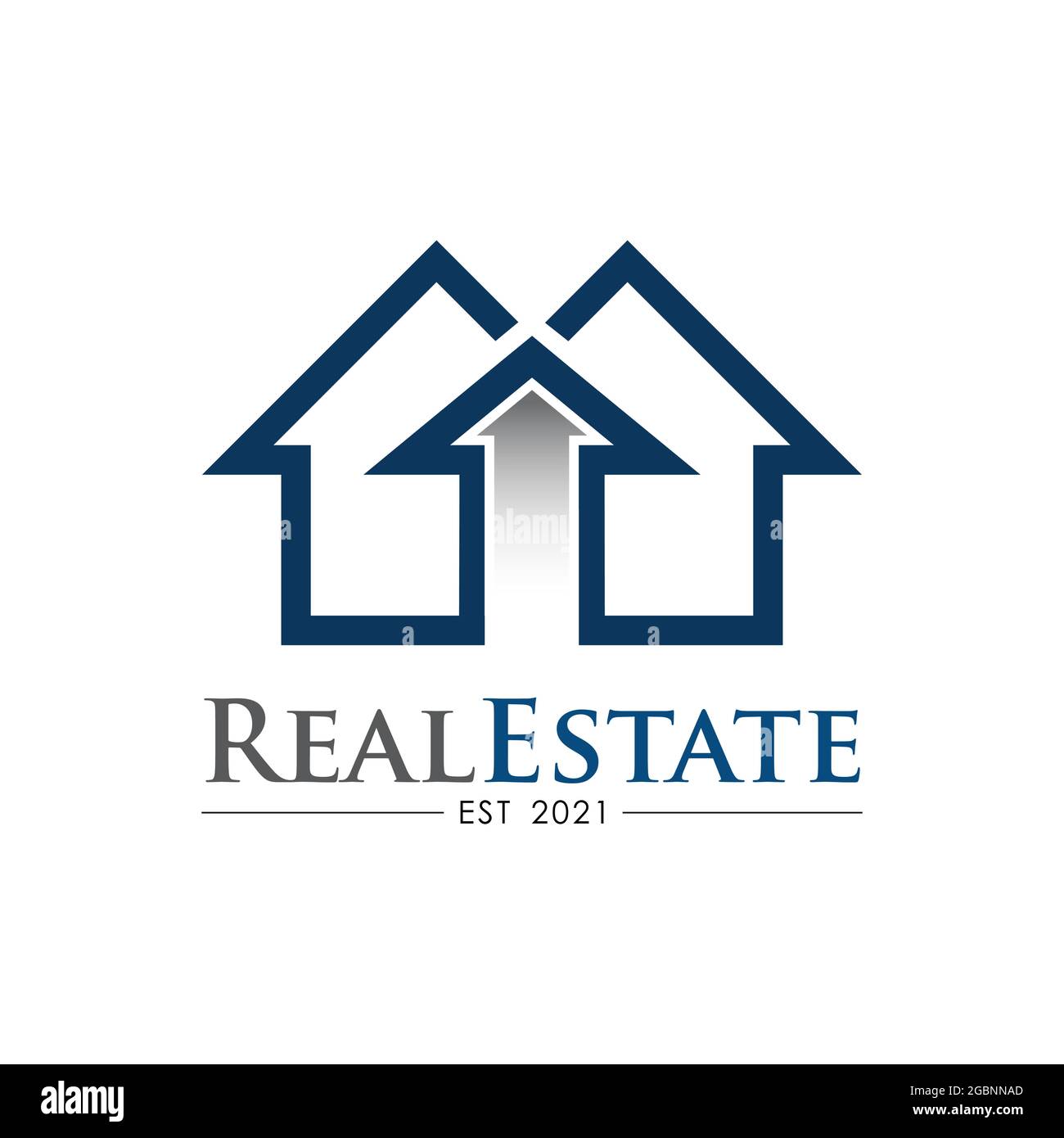 A vector Illustration Logo of Home Real Estate with upward arrow Sign ...