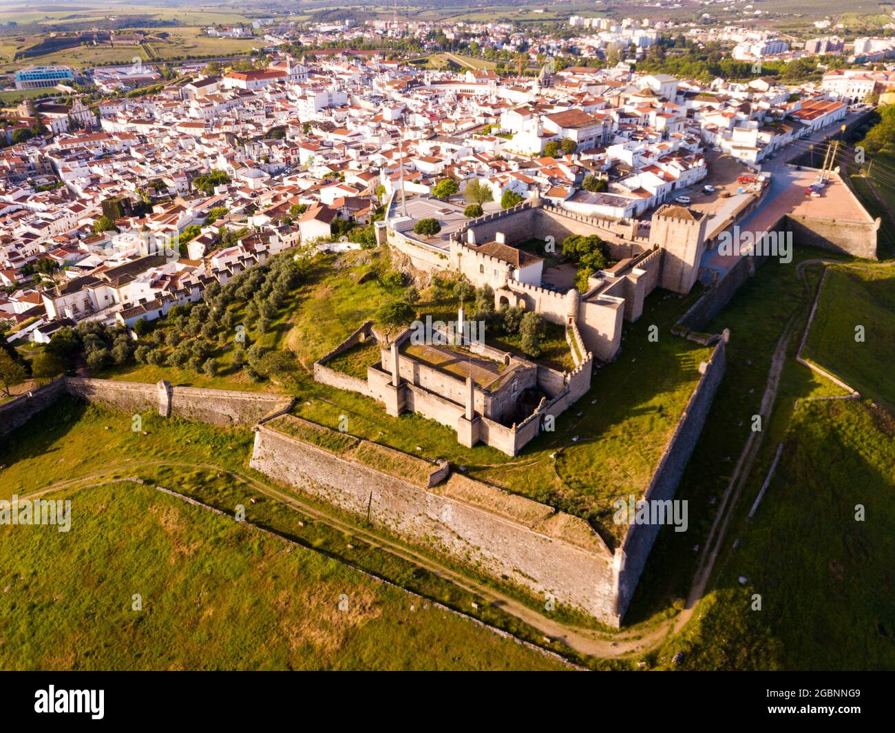 Aerial view of Castle of Elvas Stock Photo - Alamy
