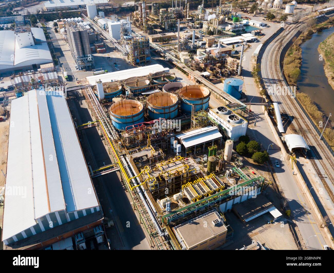 Top view of the chemical plant and the surrounding area Stock Photo - Alamy