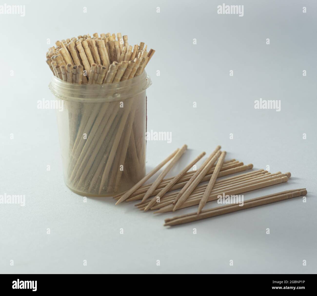 Plastic box of toothpicks isolated on a white background Stock Photo ...