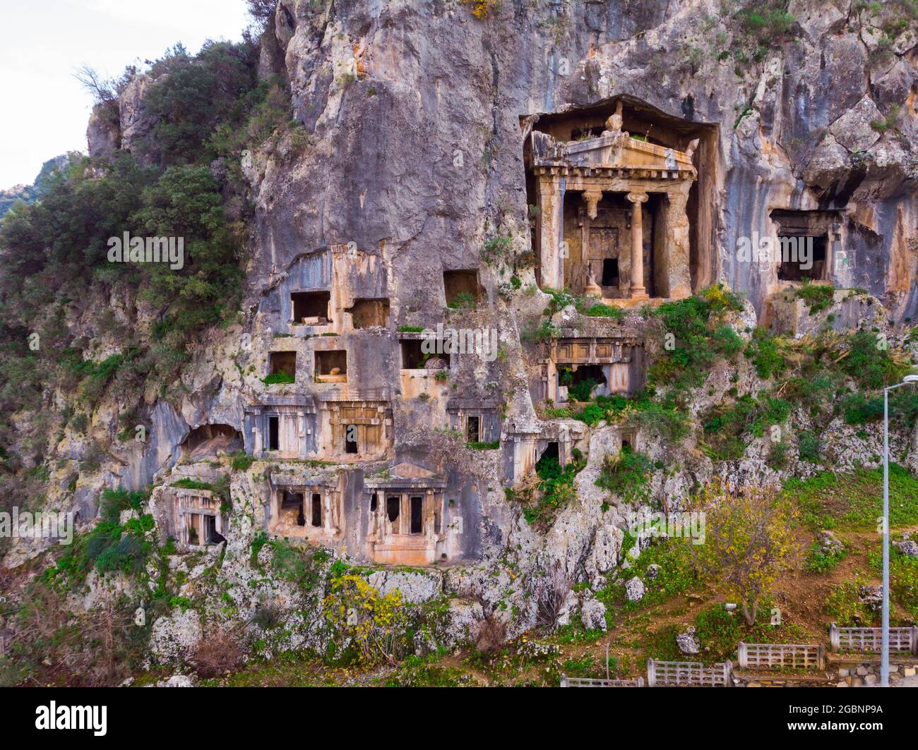 Ancient Telmessos rock hewn tombs in Fethiye, Turkey Stock Photo - Alamy