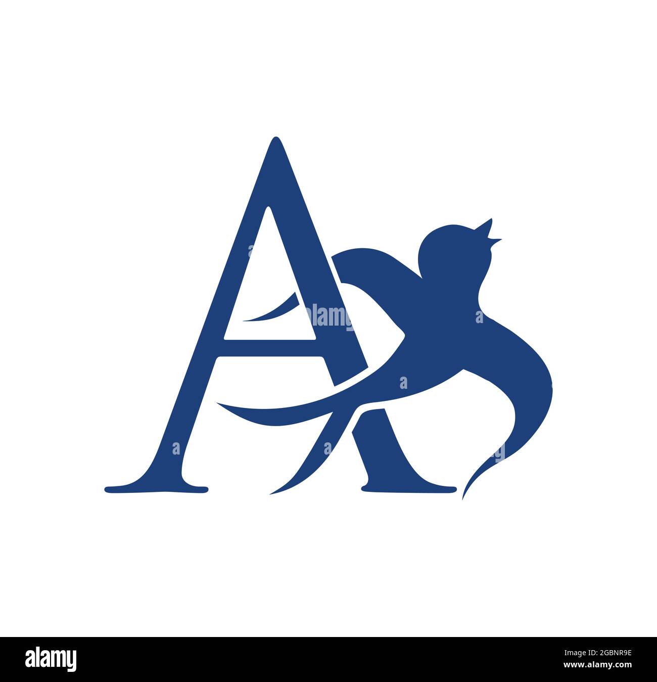 A vector Illustration of Swallow Bird Initial Letter A Stock Vector ...