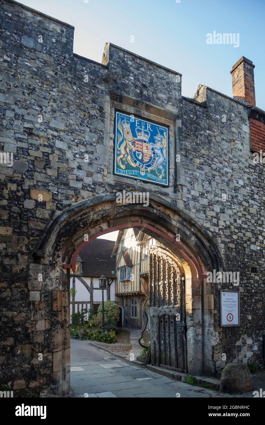 England, Hampshire, Winchester, Winchester Cathedral, 15th century ...