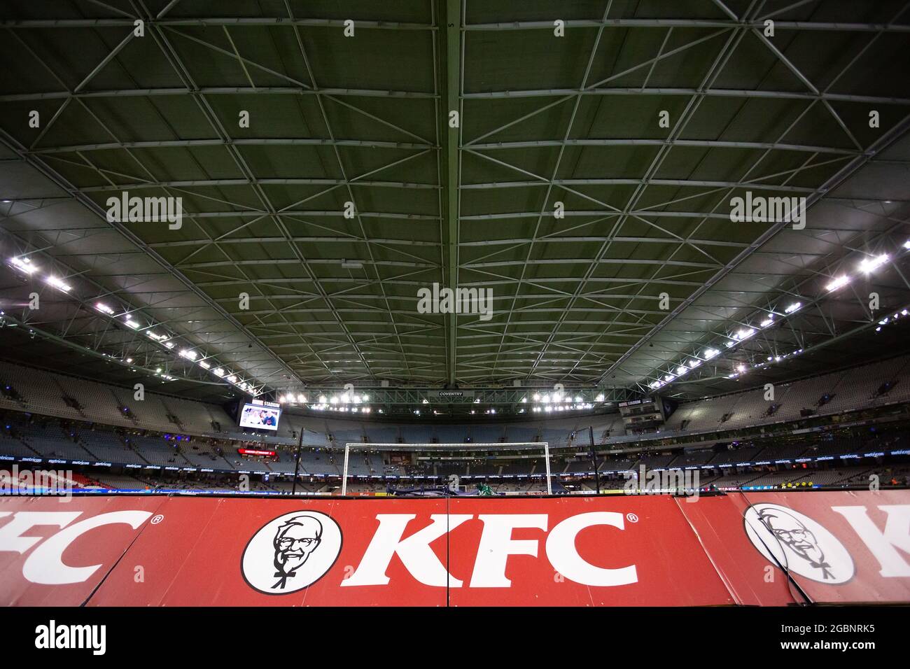 MELBOURNE, AUSTRALIA - MARCH 13: A view of Marvel Stadium with its roof ...