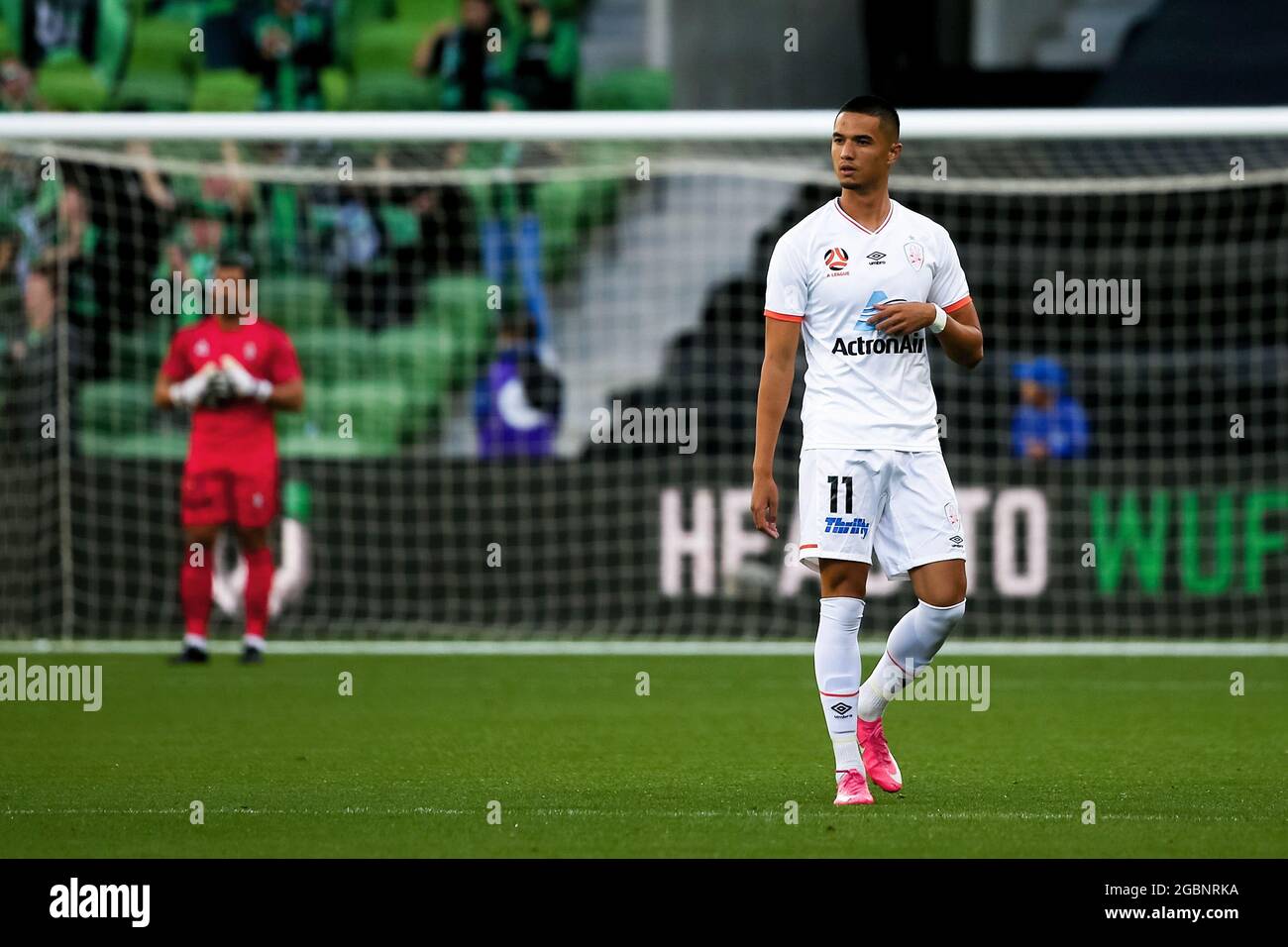MELBOURNE, AUSTRALIA - MARCH 14: Joseph Champness of Brisbane Roar FC ...