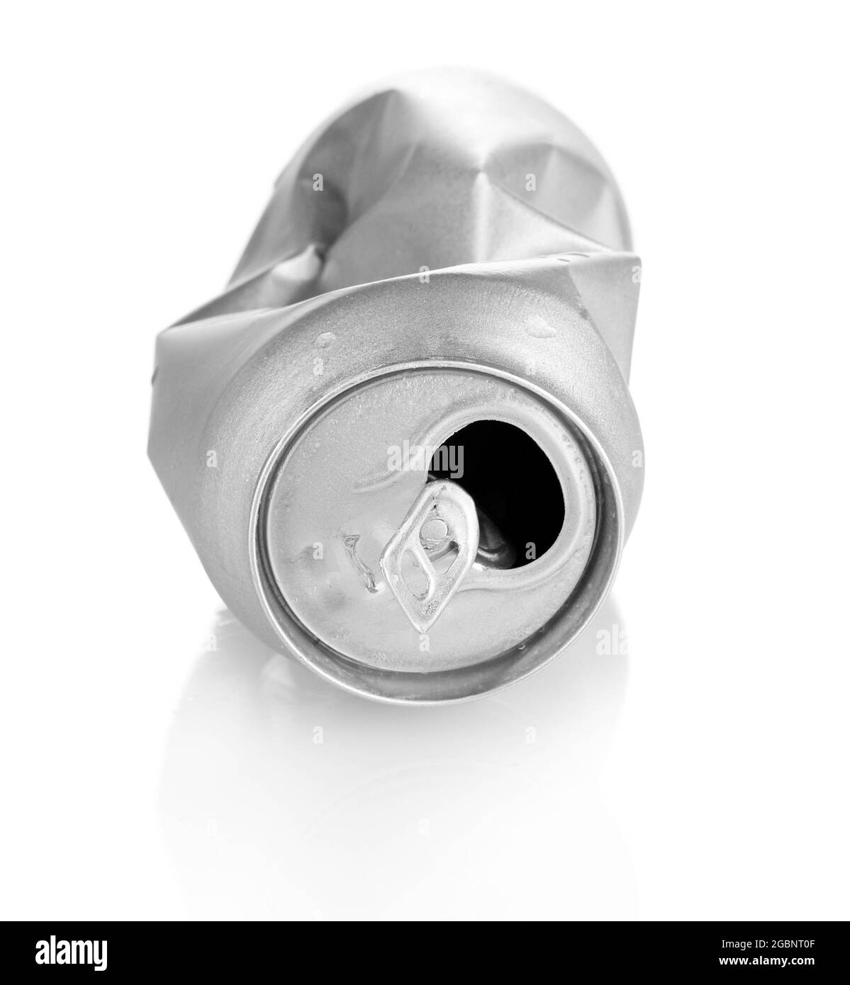 crumpled empty can isolated on white Stock Photo - Alamy
