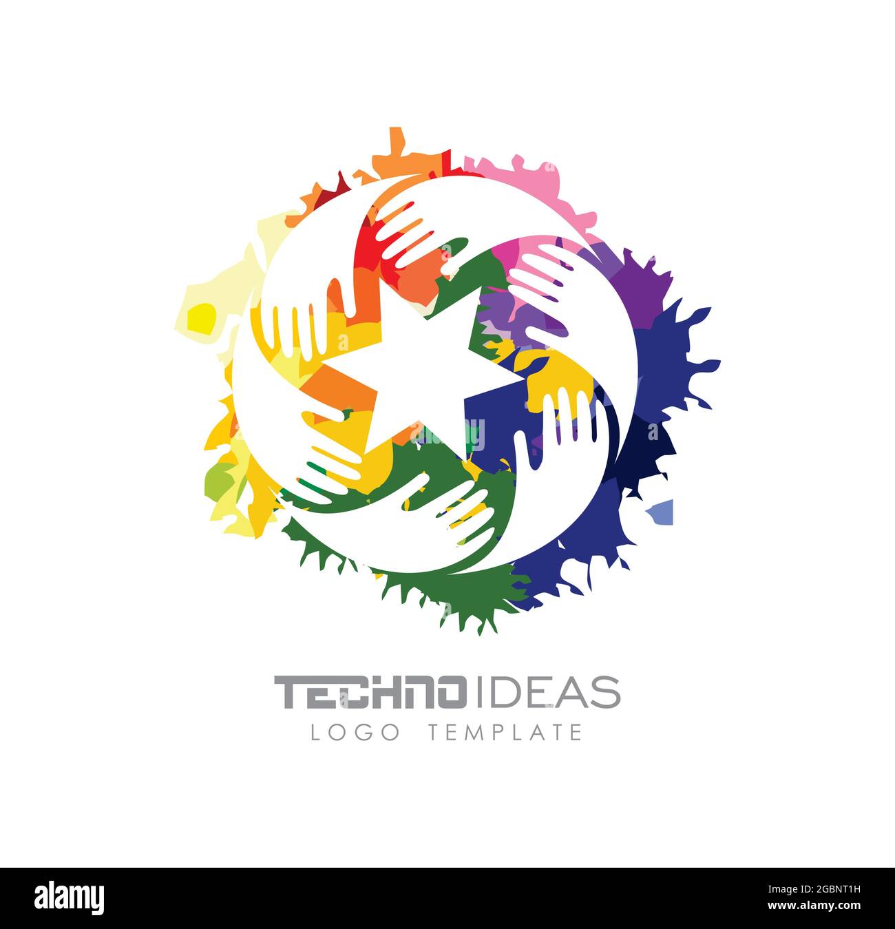 A Vector Illustration of Hand Circle Design Ideas Stock Vector Image ...