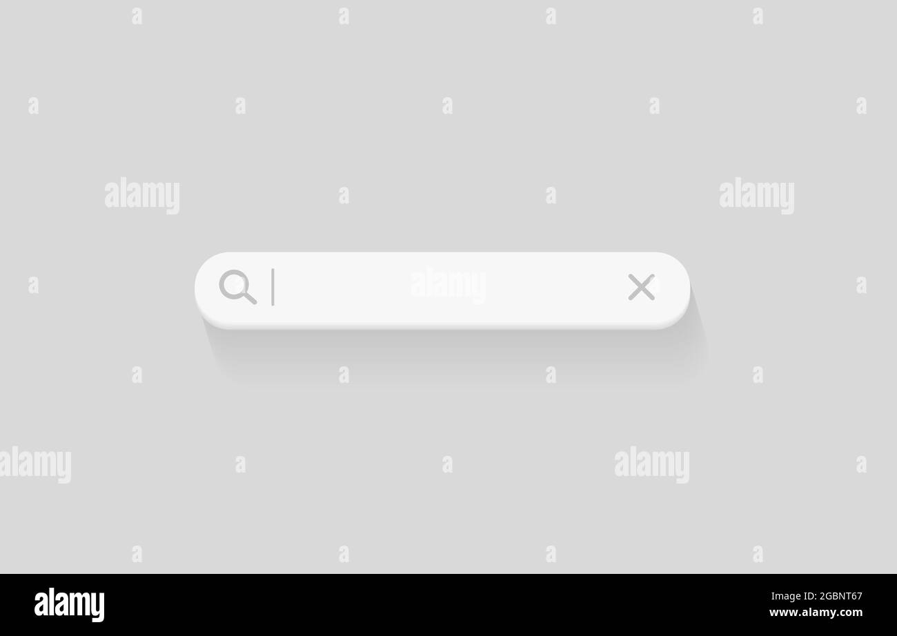 3D search bar. Browser button for website and UI design. Search form template. Vector ...