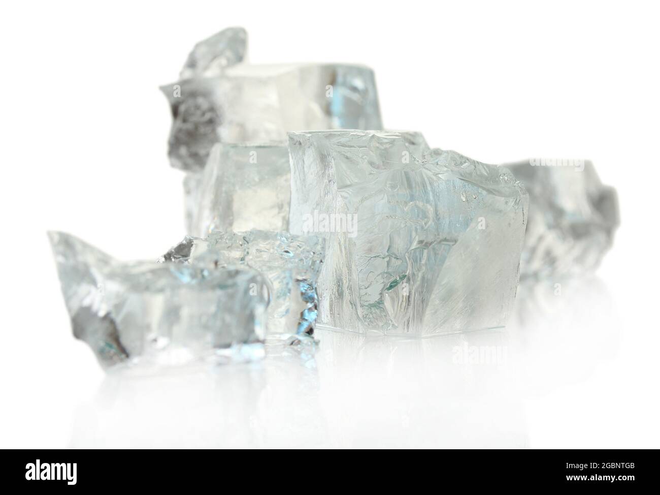 Ice cubes isolated on white Stock Photo - Alamy