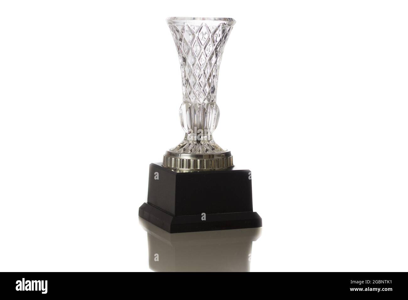 Glass trophy on a white background Stock Photo - Alamy