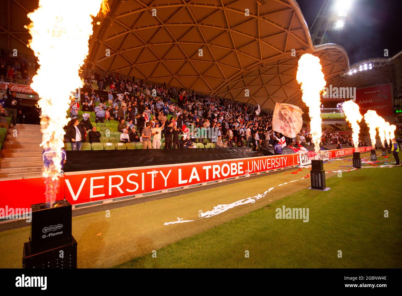 MELBOURNE, AUSTRALIA - APRIL 17: Melbourne City fans cheering after ...