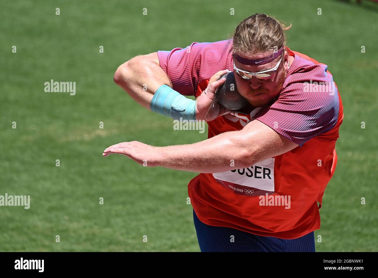 Tokyo, Japan. 5th Aug, 2021. Ryan Crouser of the United States competes ...